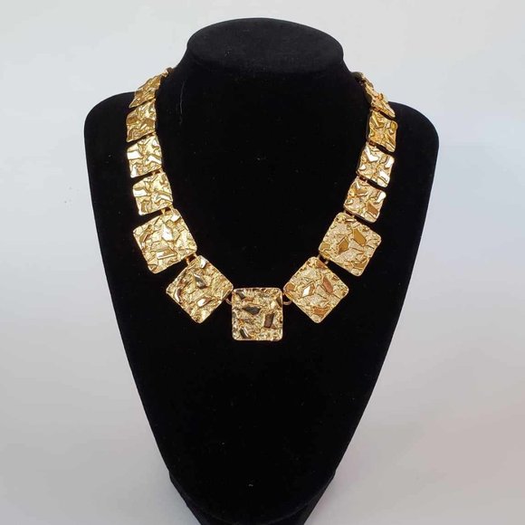 Craft | Jewelry | Vintage Craft Signed Chunky Gold Toned 5 Necklace ...